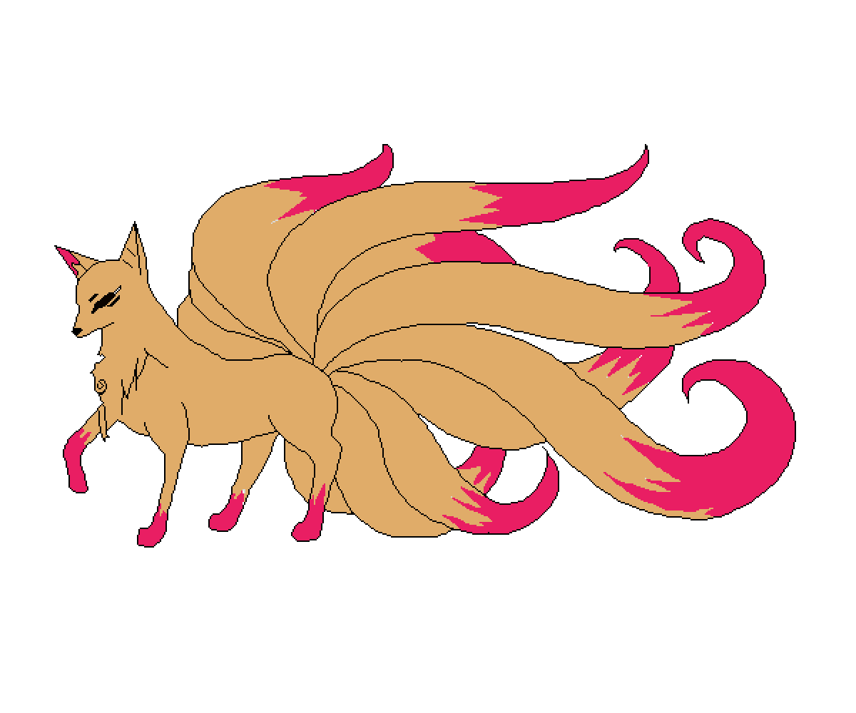 Pixilart - Kitsune (Ninetails) by ArieOnna