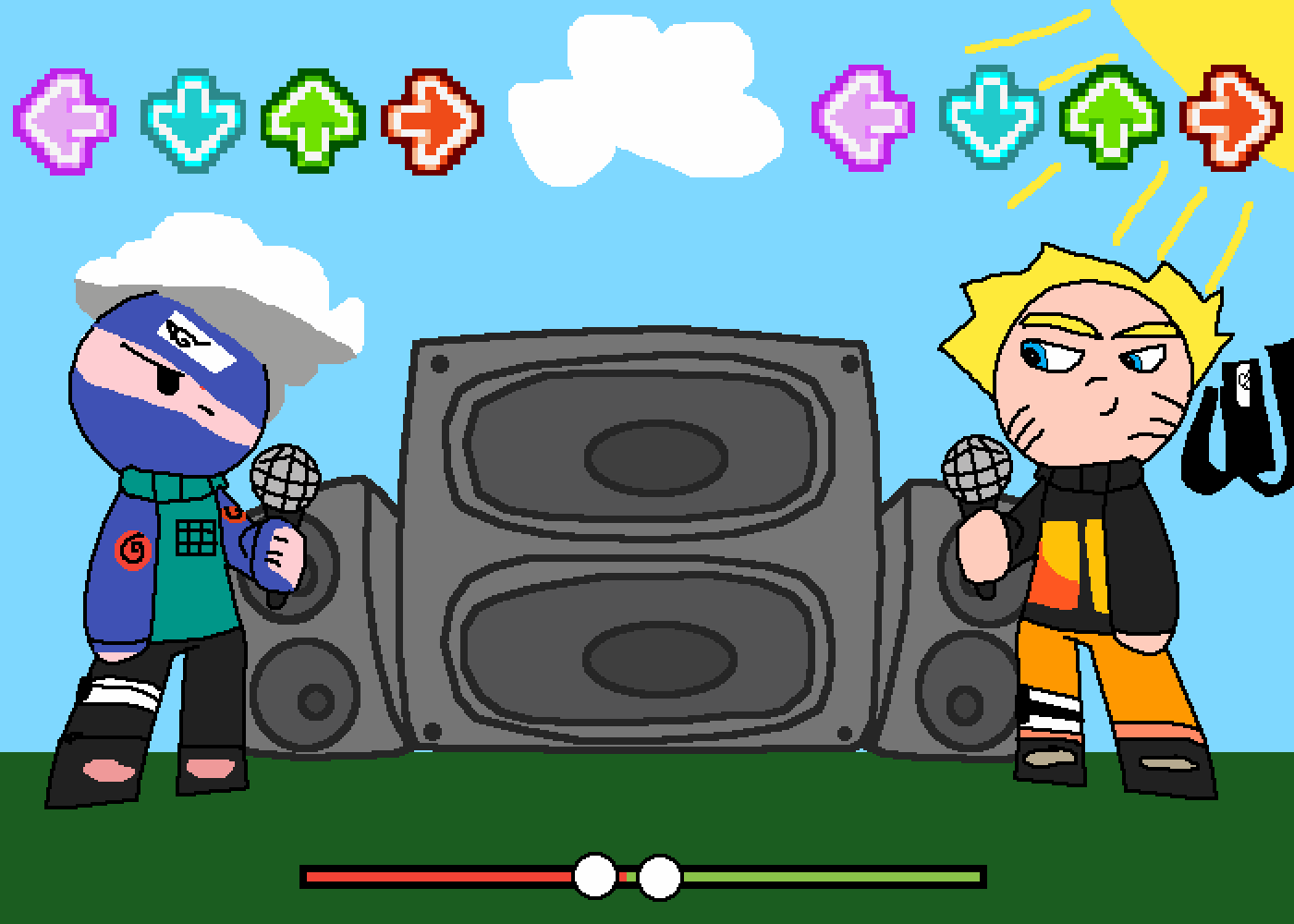 Pixilart - fnf collab kakashi vs Naruto by Sussy-sans