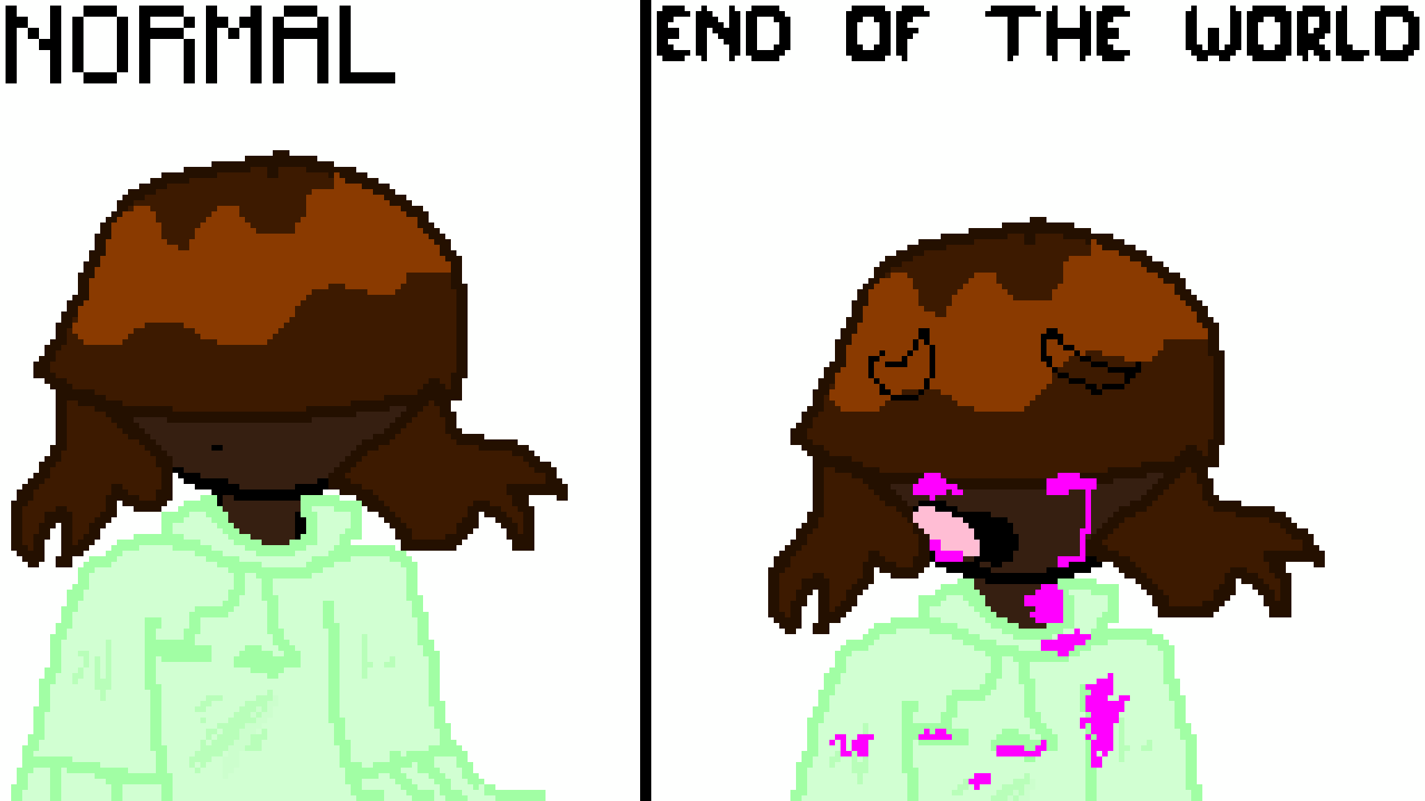 Pixilart Normal Vs End The World By FoxlifeKahami Pixilart Normal Vs End The World By FoxlifeKahami