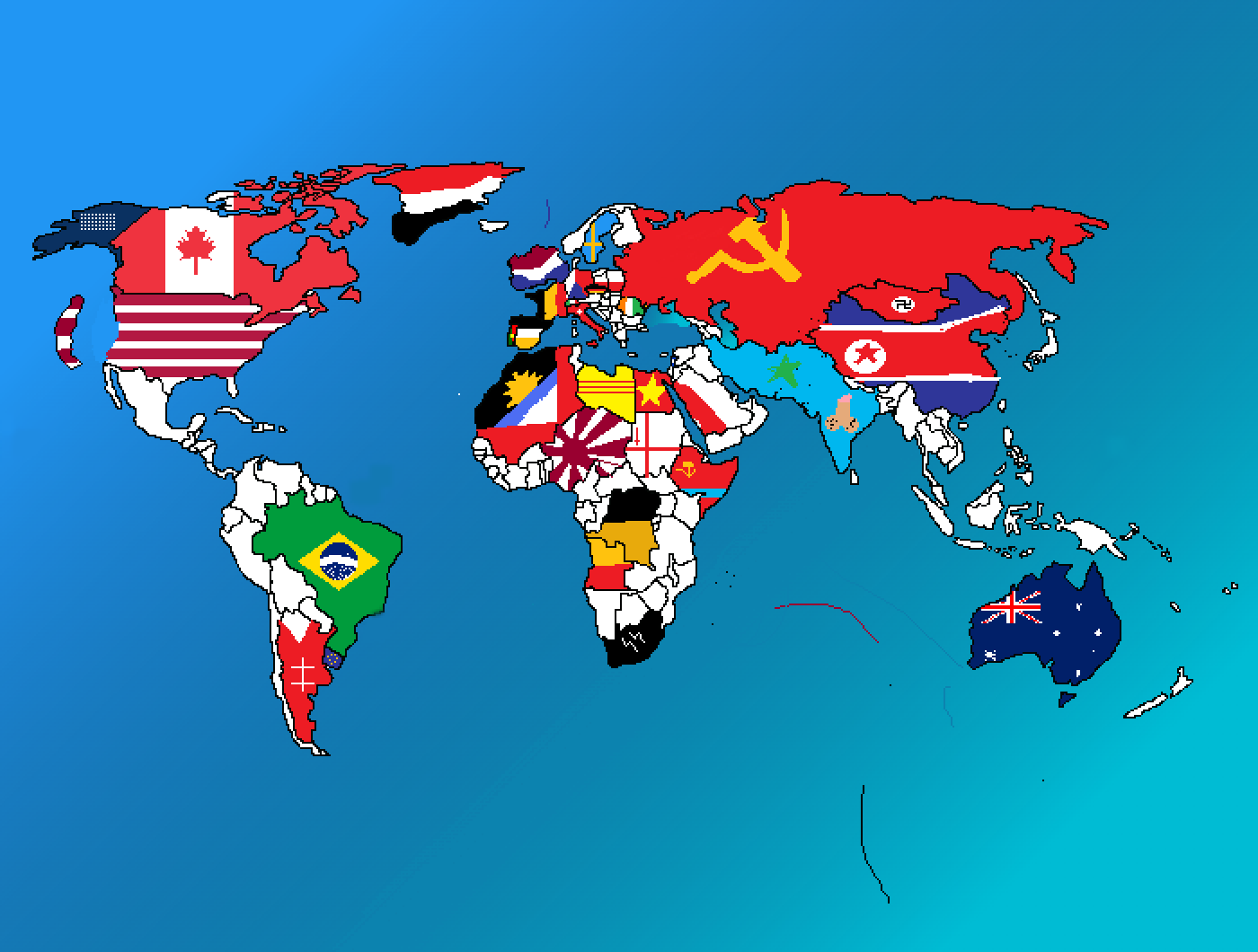 Pixilart - World Map Flag Cursed Version 2.0 by Fjigaba0-Mate