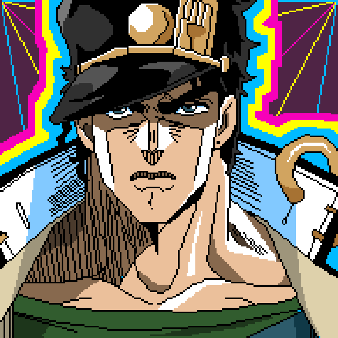 Pixilart - Jotaro (trace) by SQUIRRELART