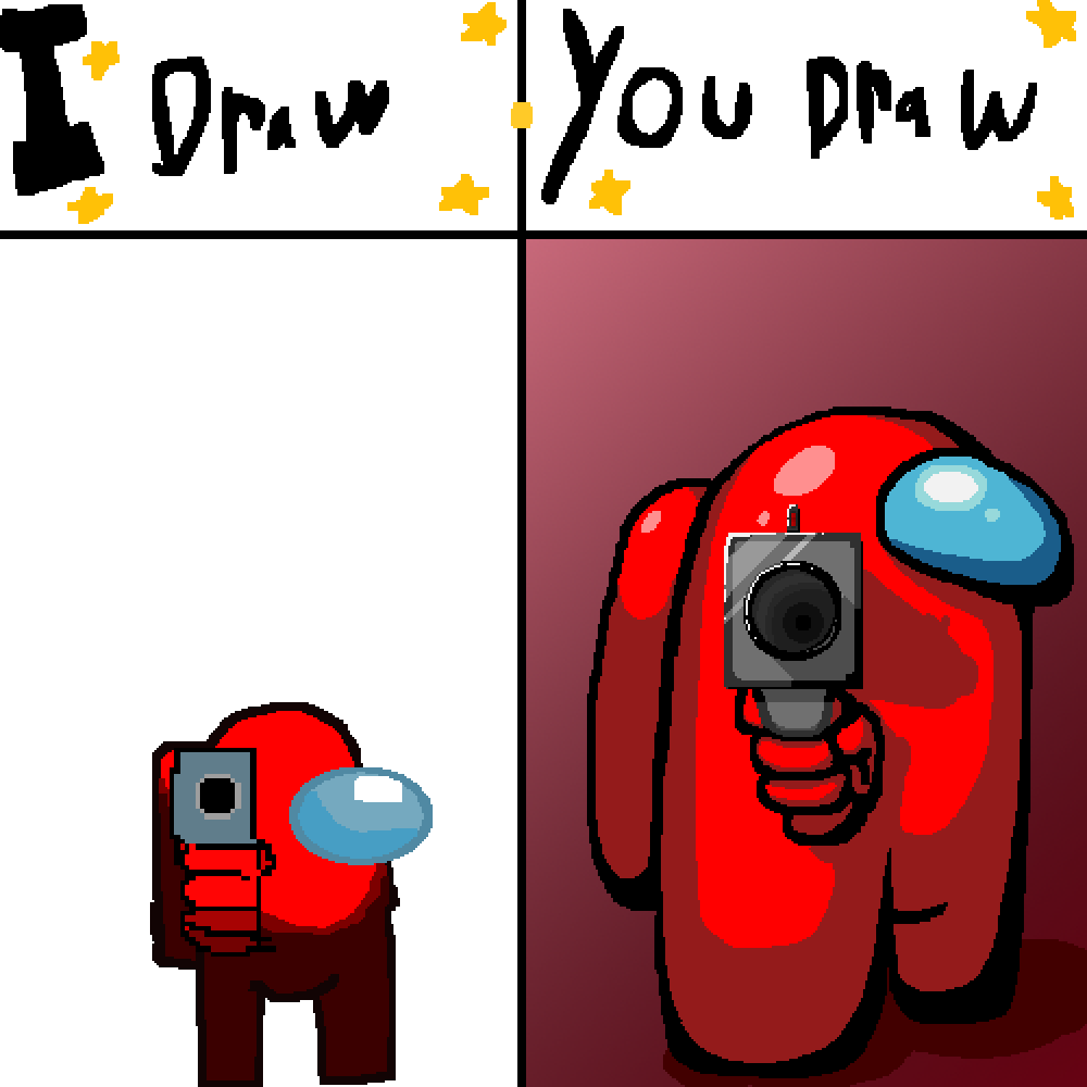 Pixilart - Held at Among us gun point by KurllyFryz