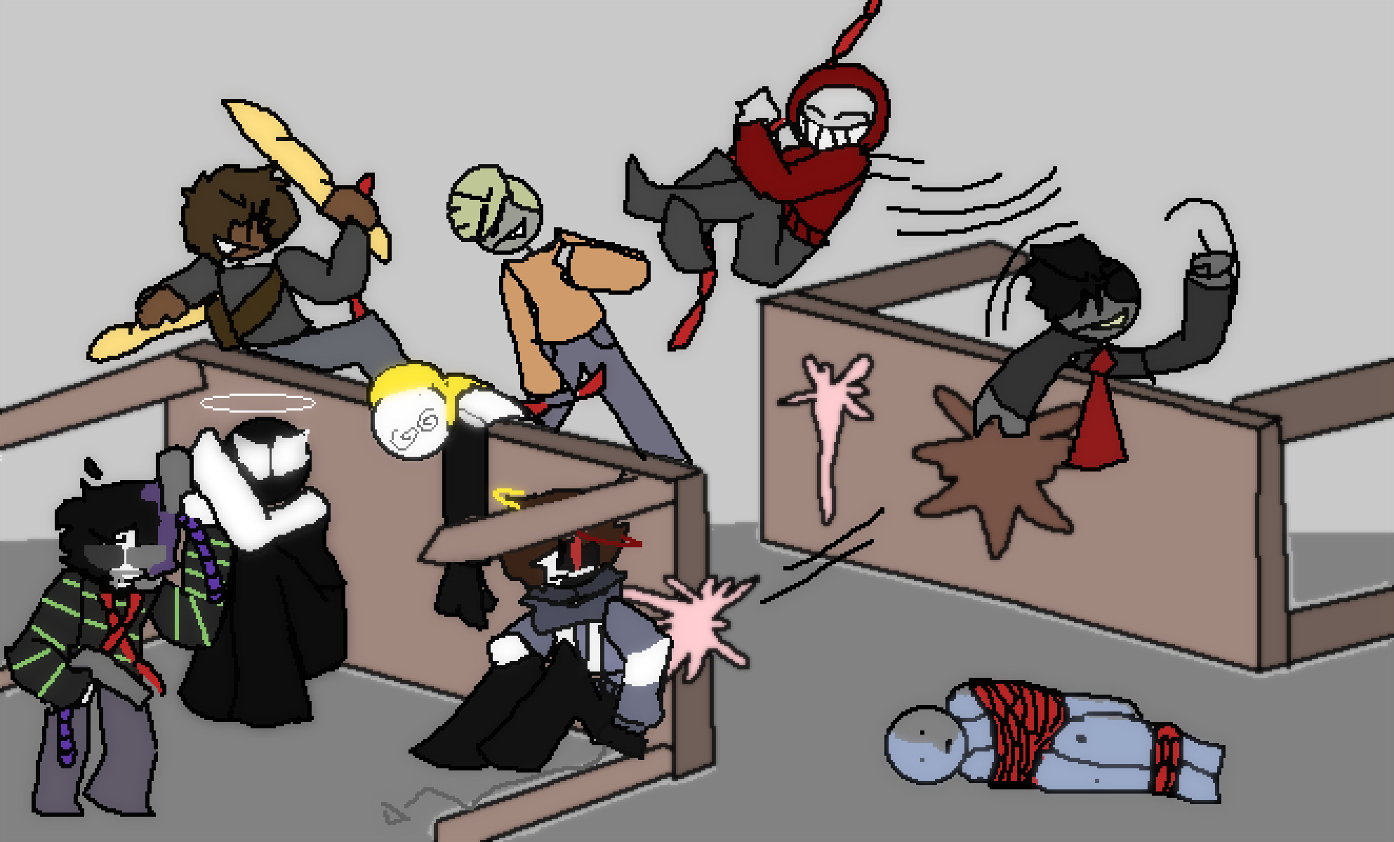 Pixilart - Food fight war by B-E-E-P