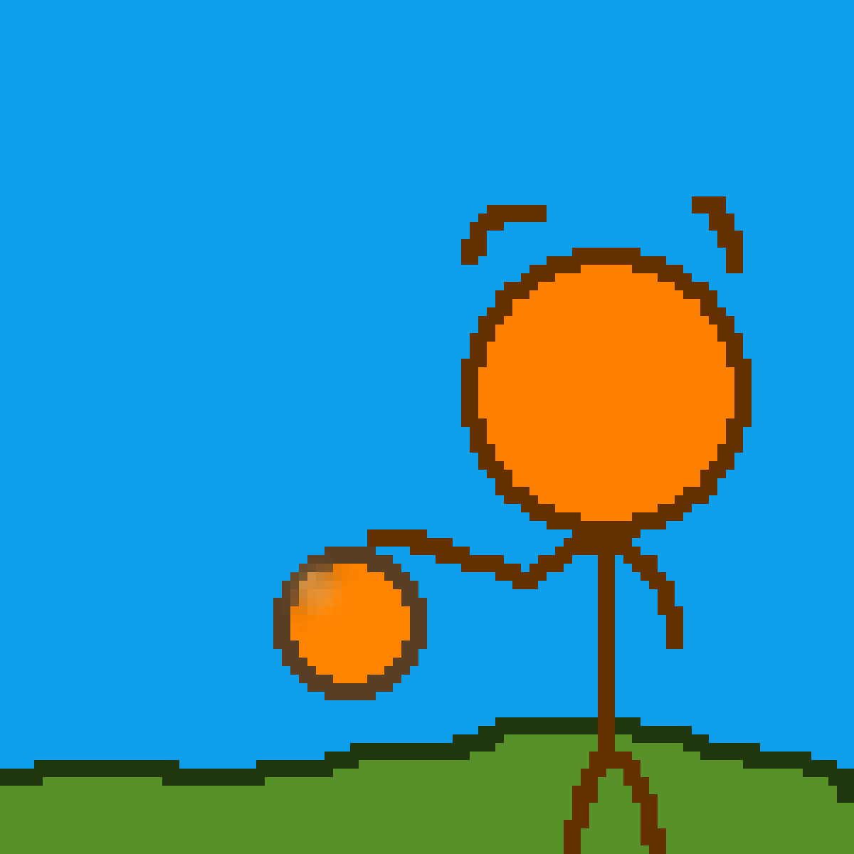 Pixilart - Orange bouncing a ball by Colorstickman
