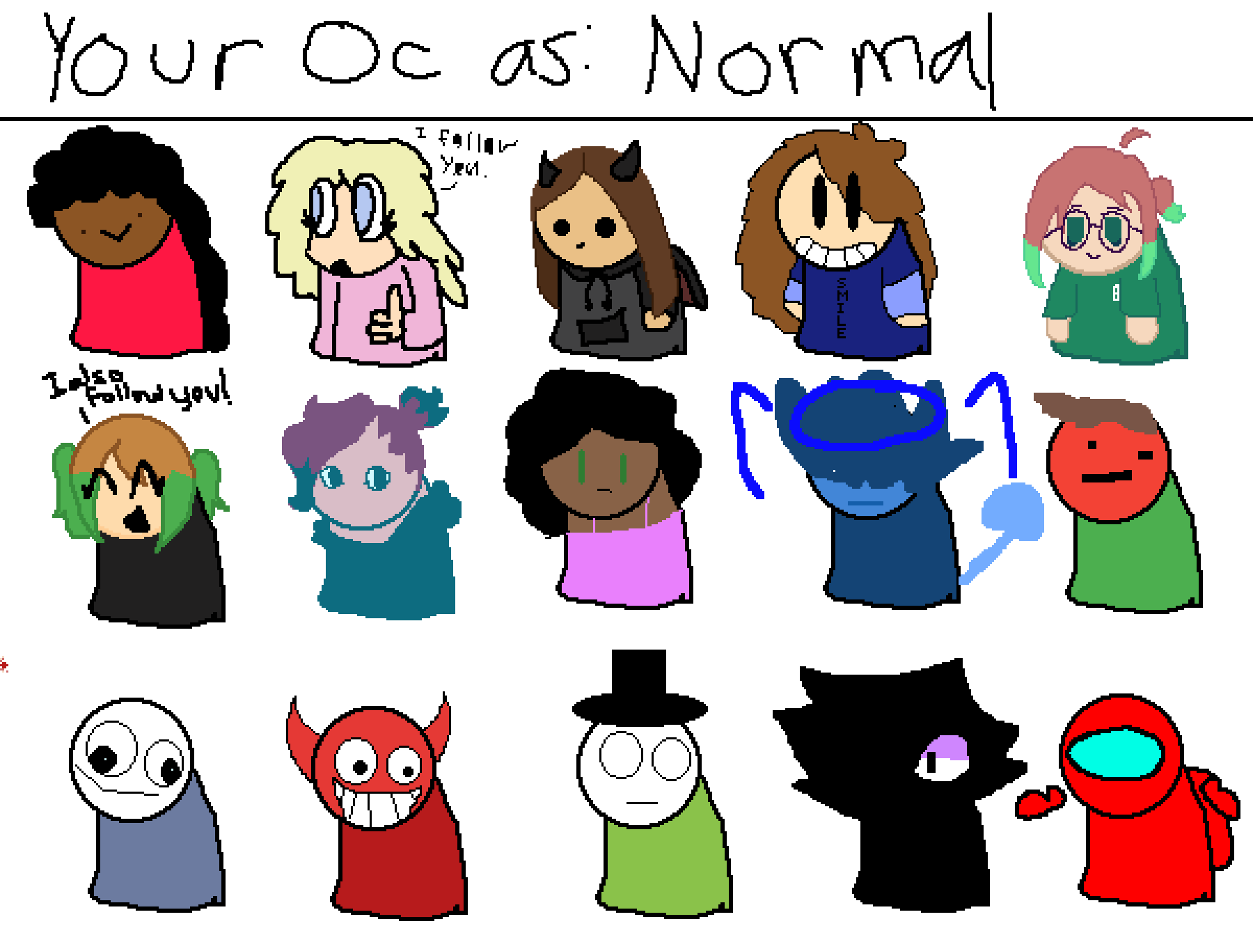 Pixilart - oc types by Sussysans