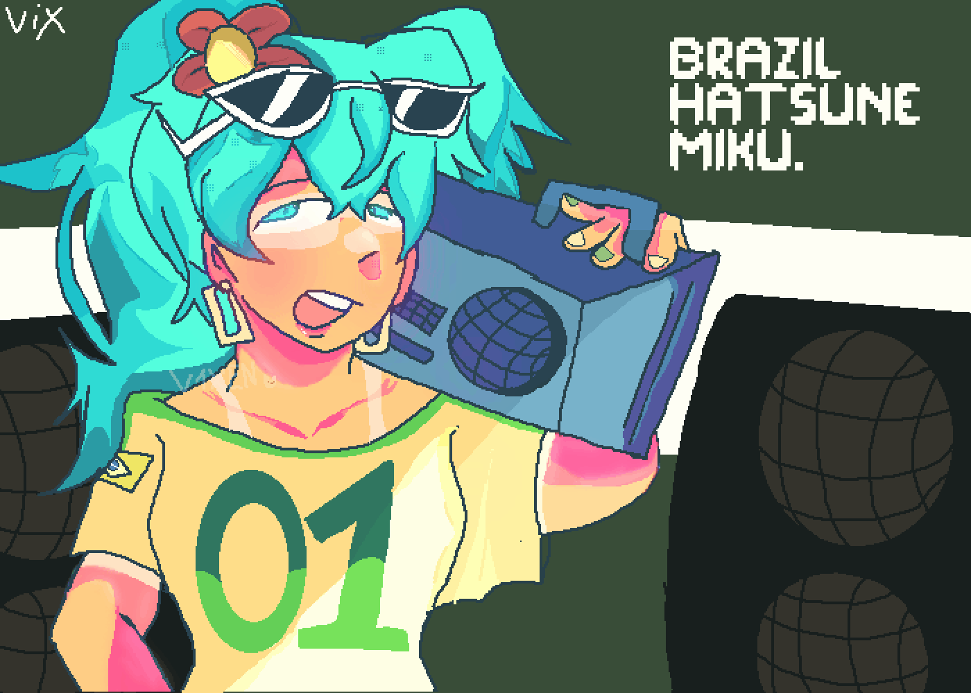 Pixilart - Brazilian Hatsune Miku by V1XEN
