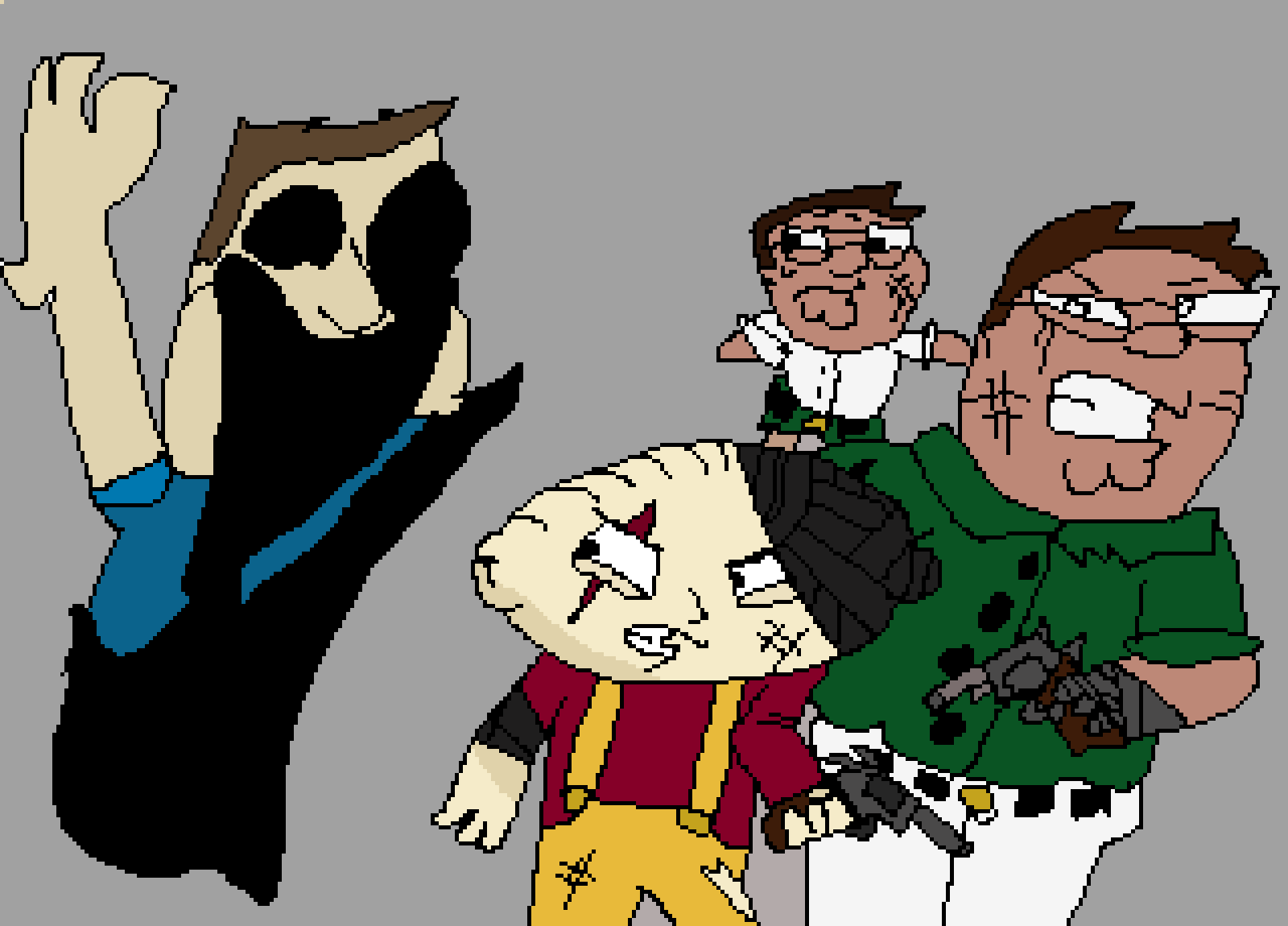 Pixilart - Rumsfled Evil Stewie,Retep,And,Chip Vs the Reckless guy by ...