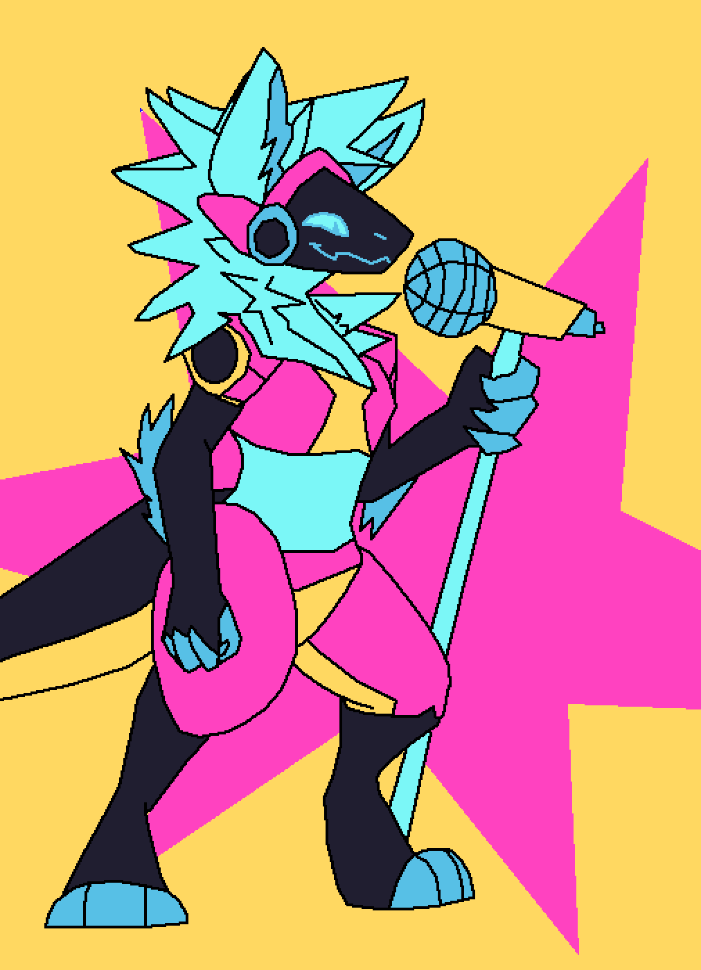 Pixilart - protogen in fnf base by GoblinNB