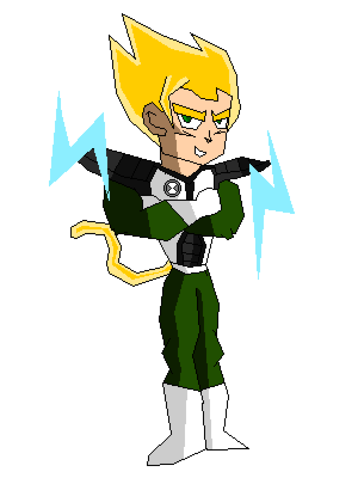 Pixilart - Ben 10 saiyan transformation (super saiyan 2 version) by ...