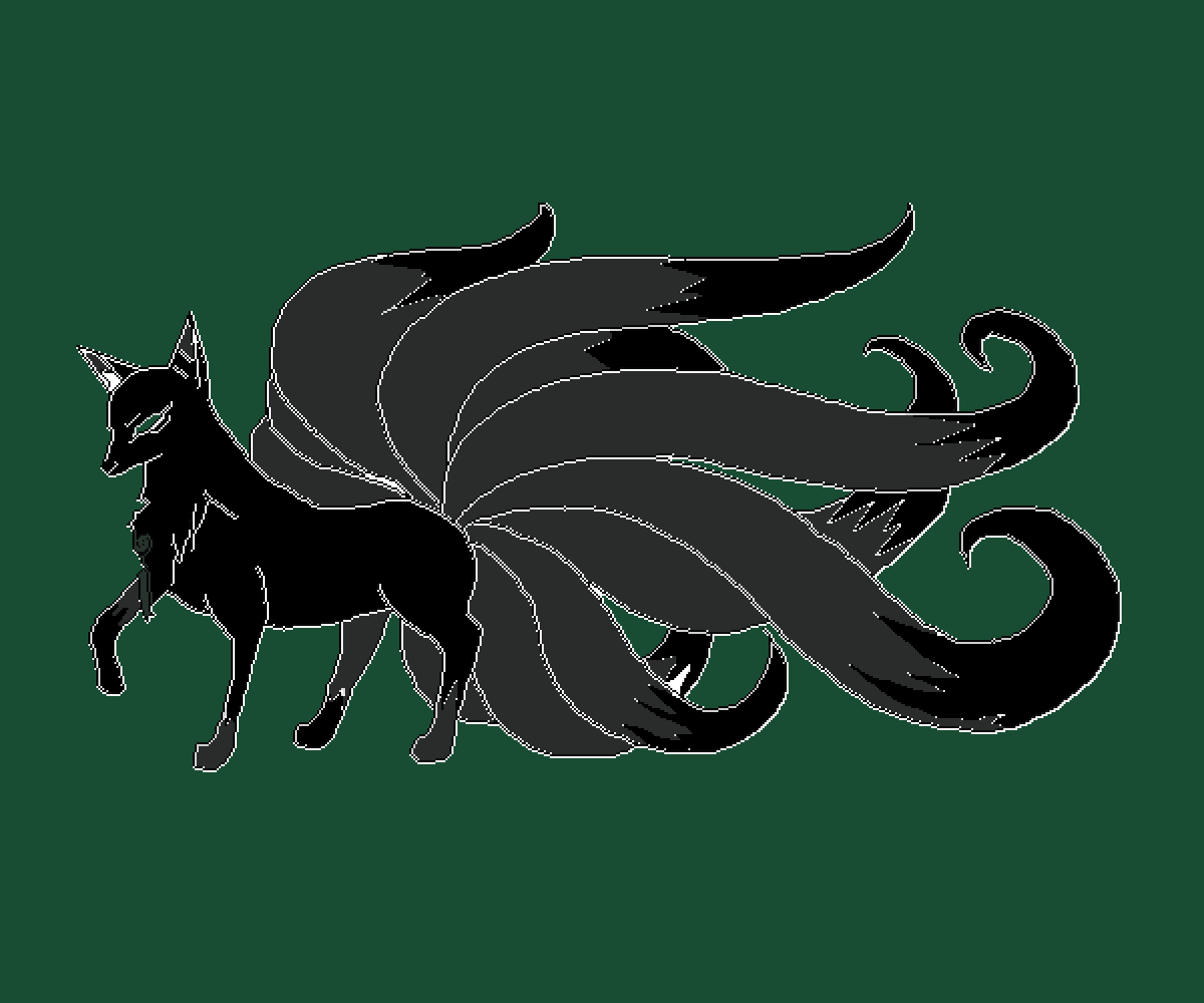 Pixilart - Kitsune (Ninetails) :3 (silver fox drawing) by TH3R1AN-THR0PY