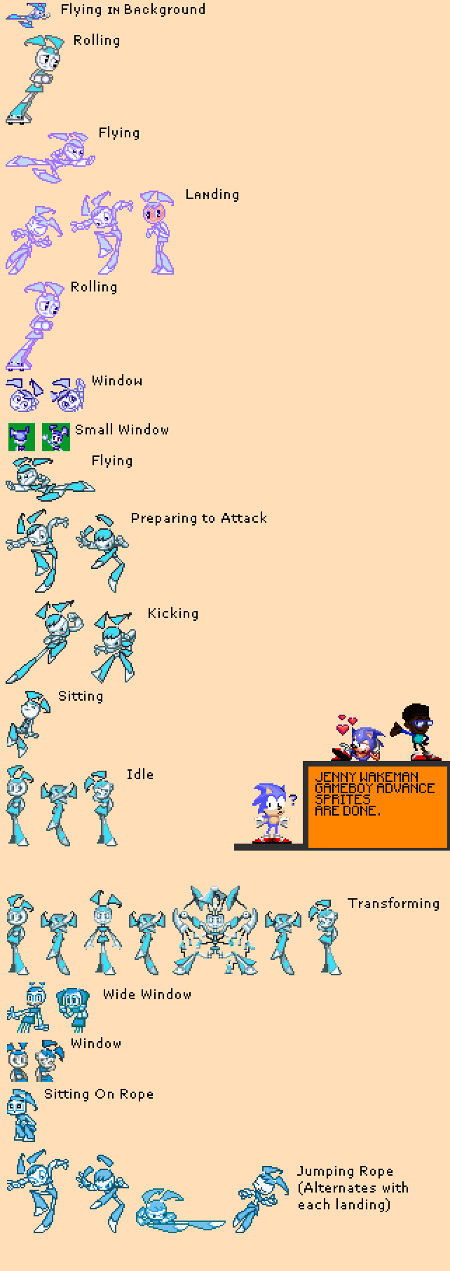 Pixilart - Jenny Wakeman Gameboy Advance sprites by Jmear-Collins96