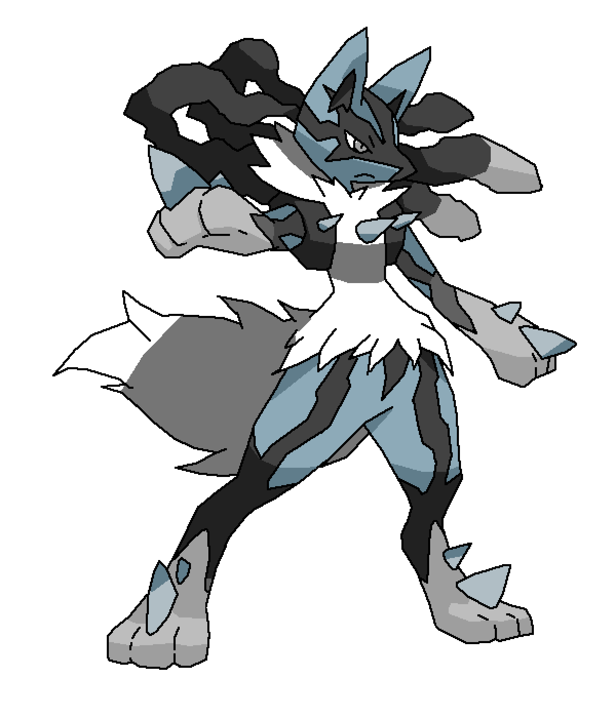 Pixilart - Mega Lucario Base by Yuki-Hoshiko