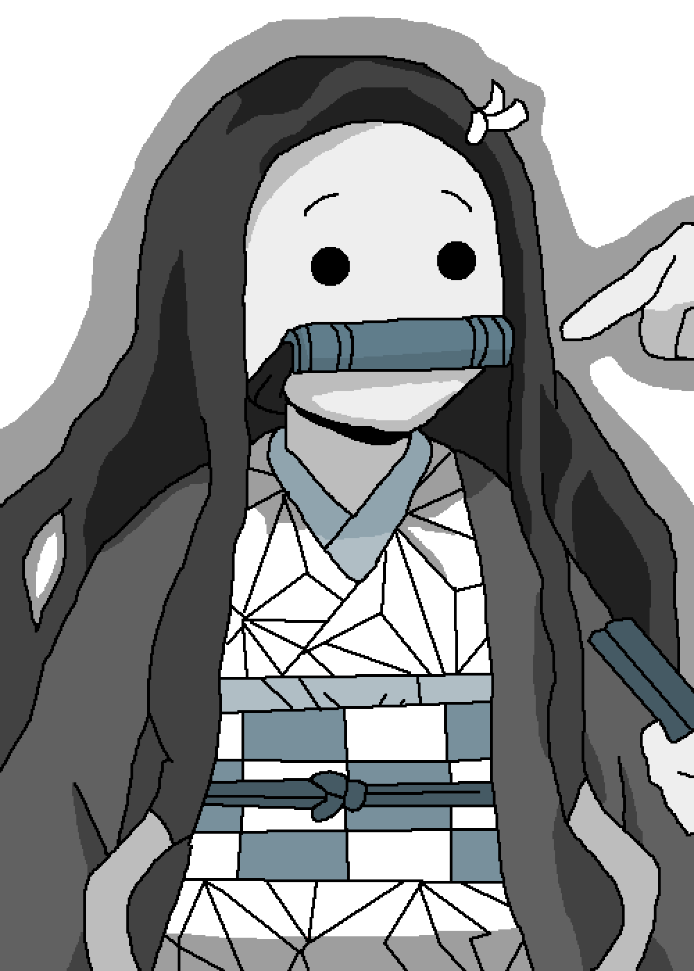 Pixilart - Nezuko Kamado Base by Winkyorbs