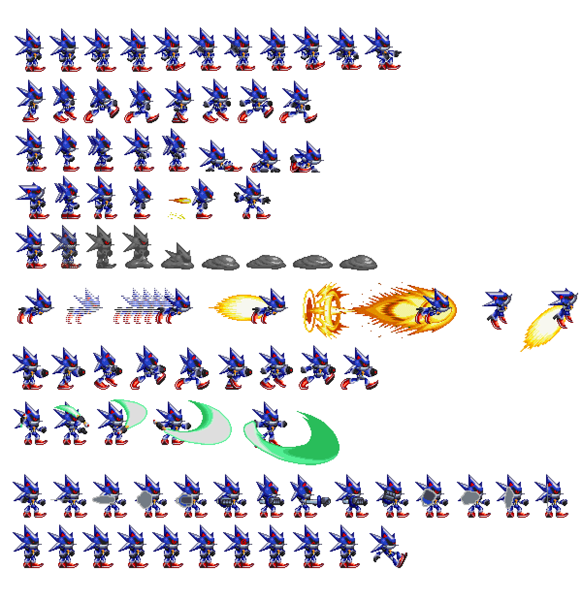 Pixilart - Neo Metal Sonic Spritesheet by JaxonR