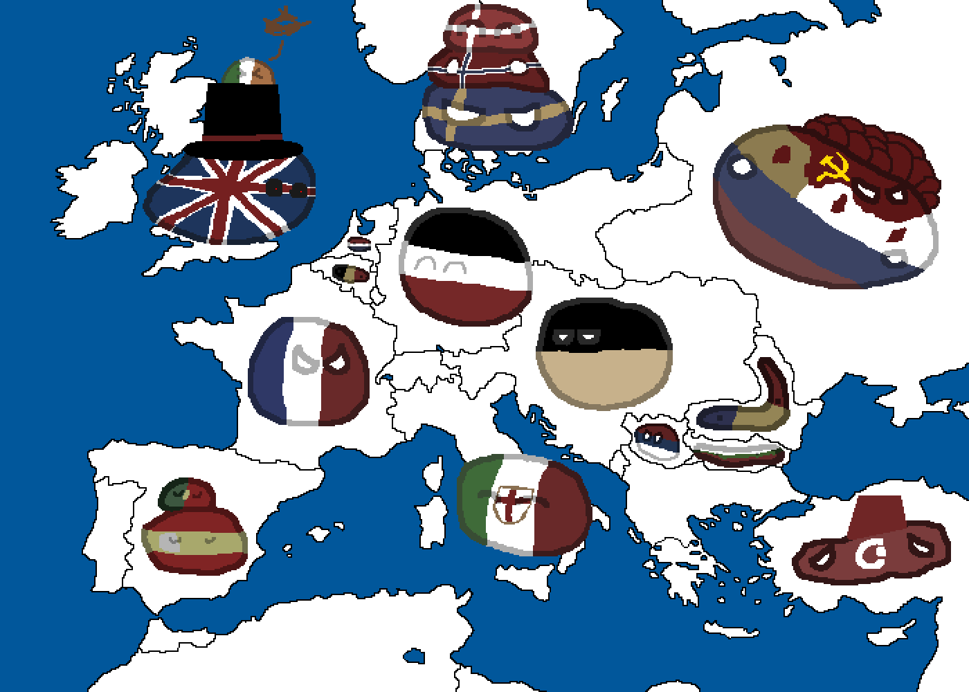Pixilart - europe 1910 countryballs by Relfmations