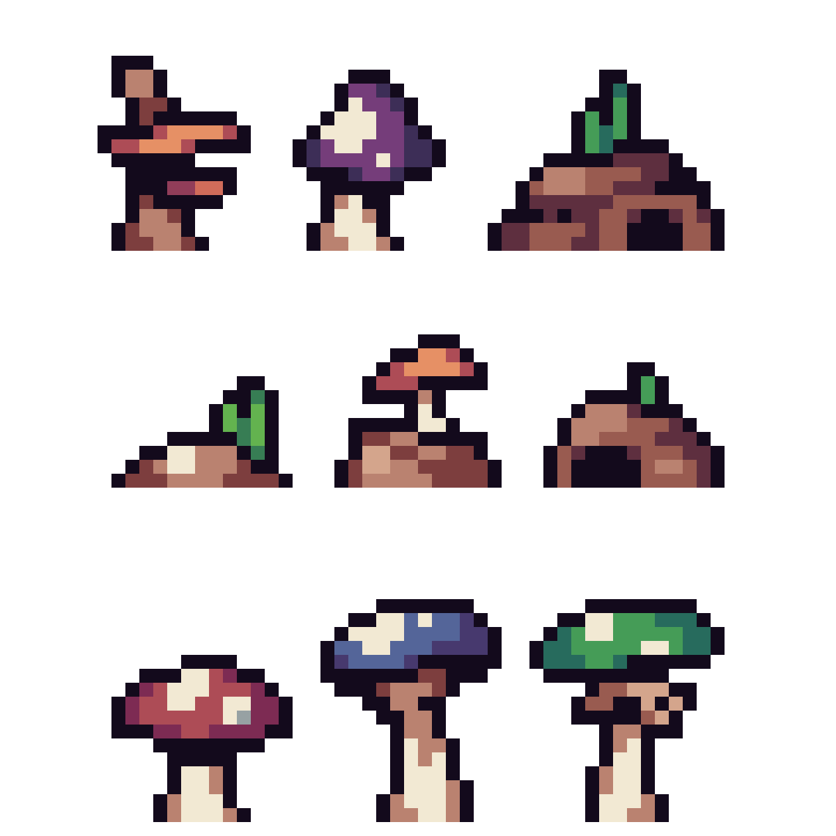 Pixilart - shroom sprites by Shifting-Dodo