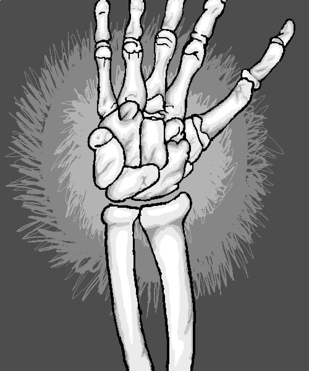 Pixilart - Skeleton hand by BeatzTunez