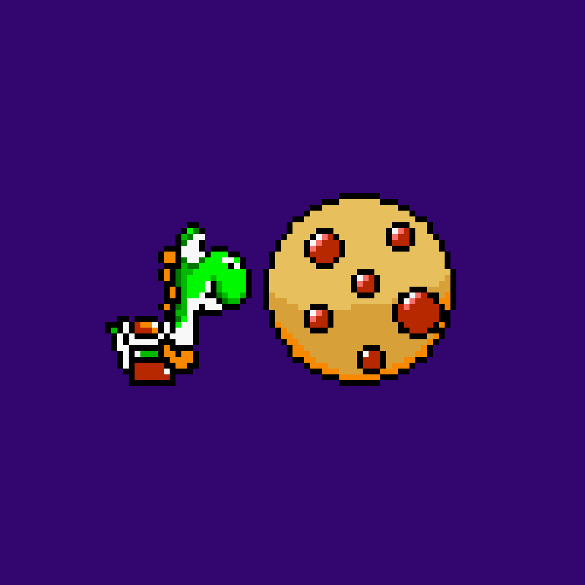 Pixilart - yoshi eats a big cookie by Nick333