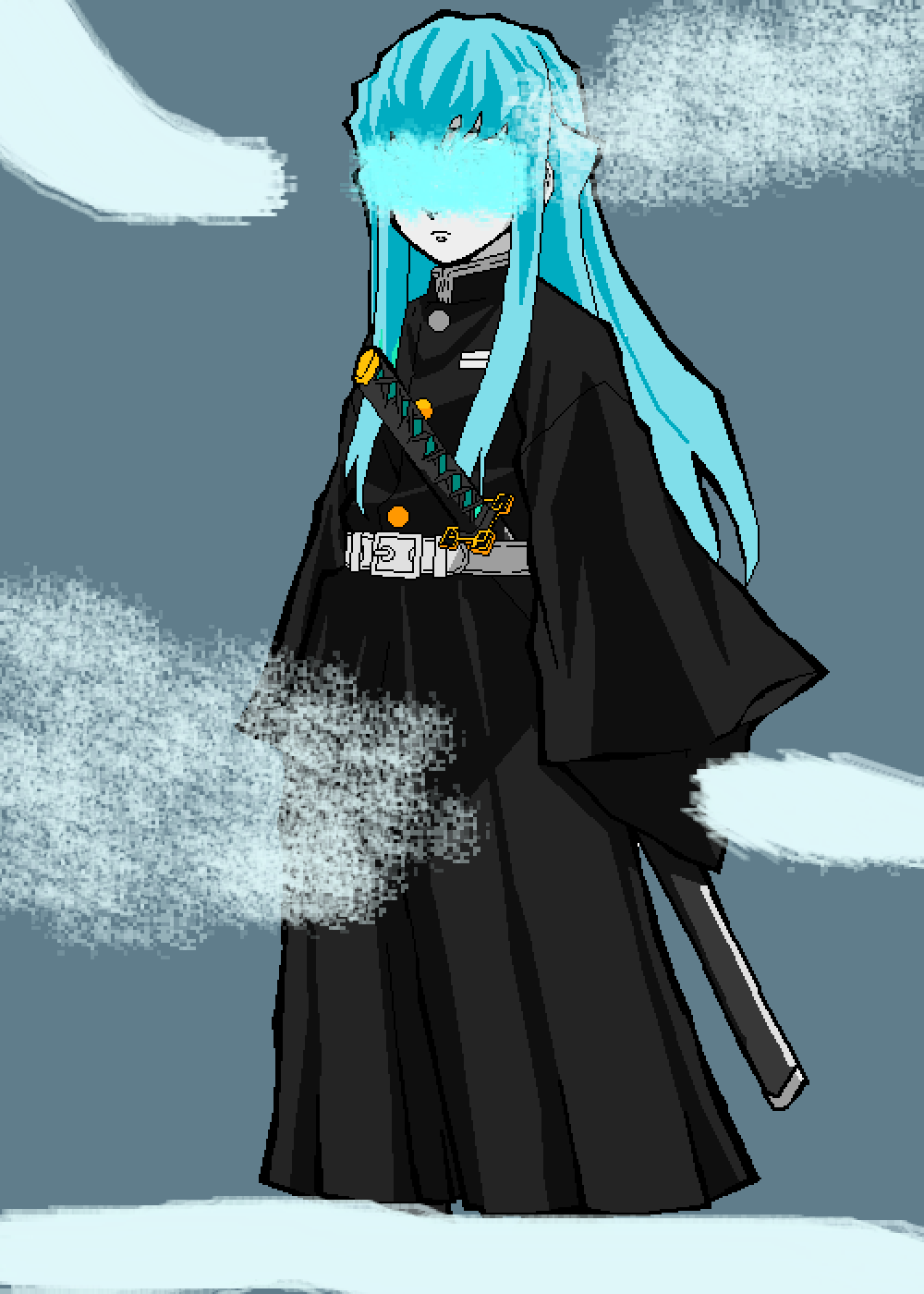 Pixilart - Muichiro Tokito demon by aylas1234