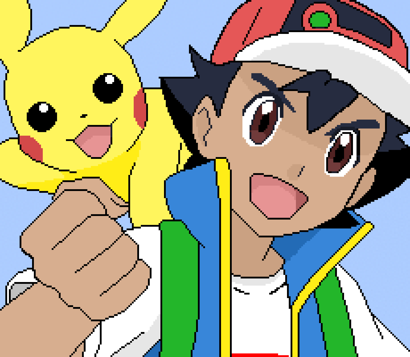 Pixilart - Ash + Pikachu by Verbena