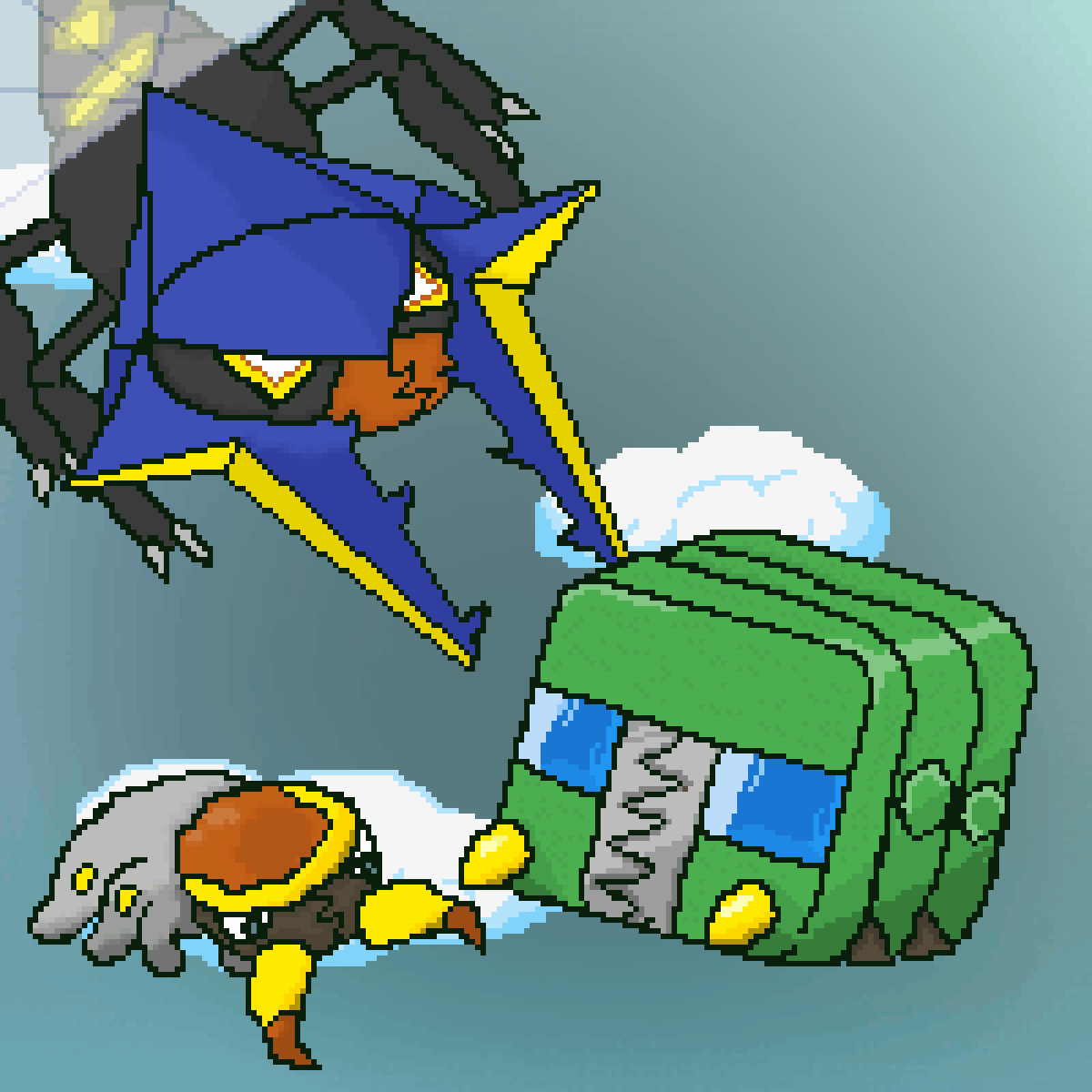 Pixilart - Square Pokemon by 32-bit