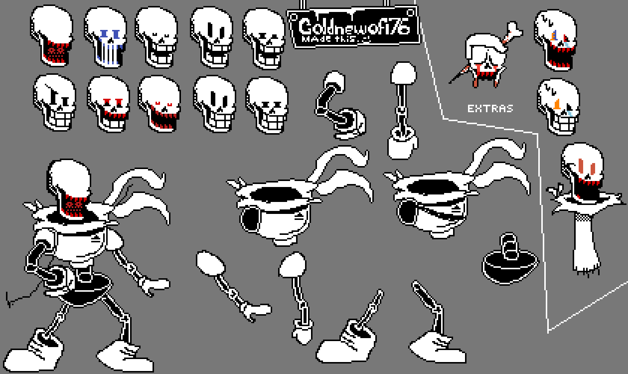 Pixilart - papyrus spritesheet wip by lire
