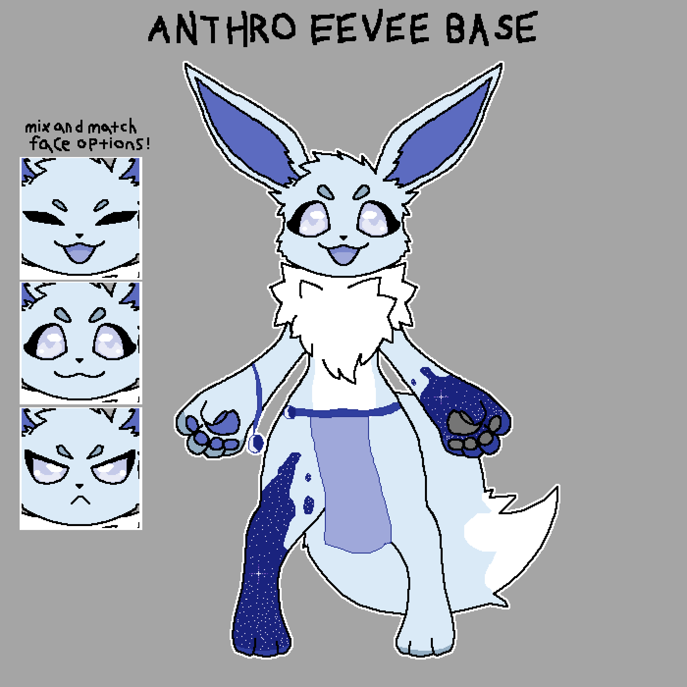 Pixilart - anthro eevee base (FINALLY DONE) by Lunarflowers