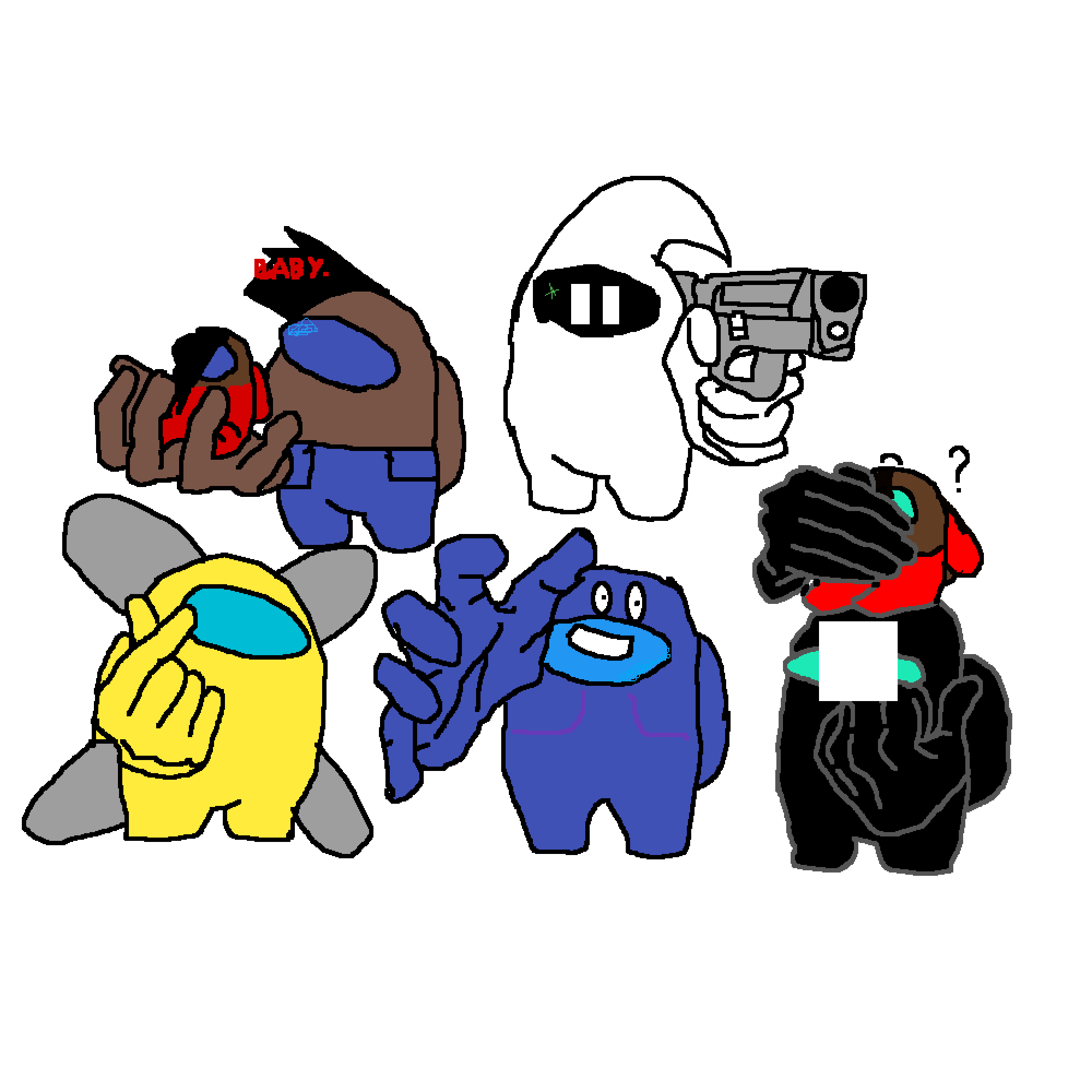 Pixilart - Among us weirdos ink by Zerothedog