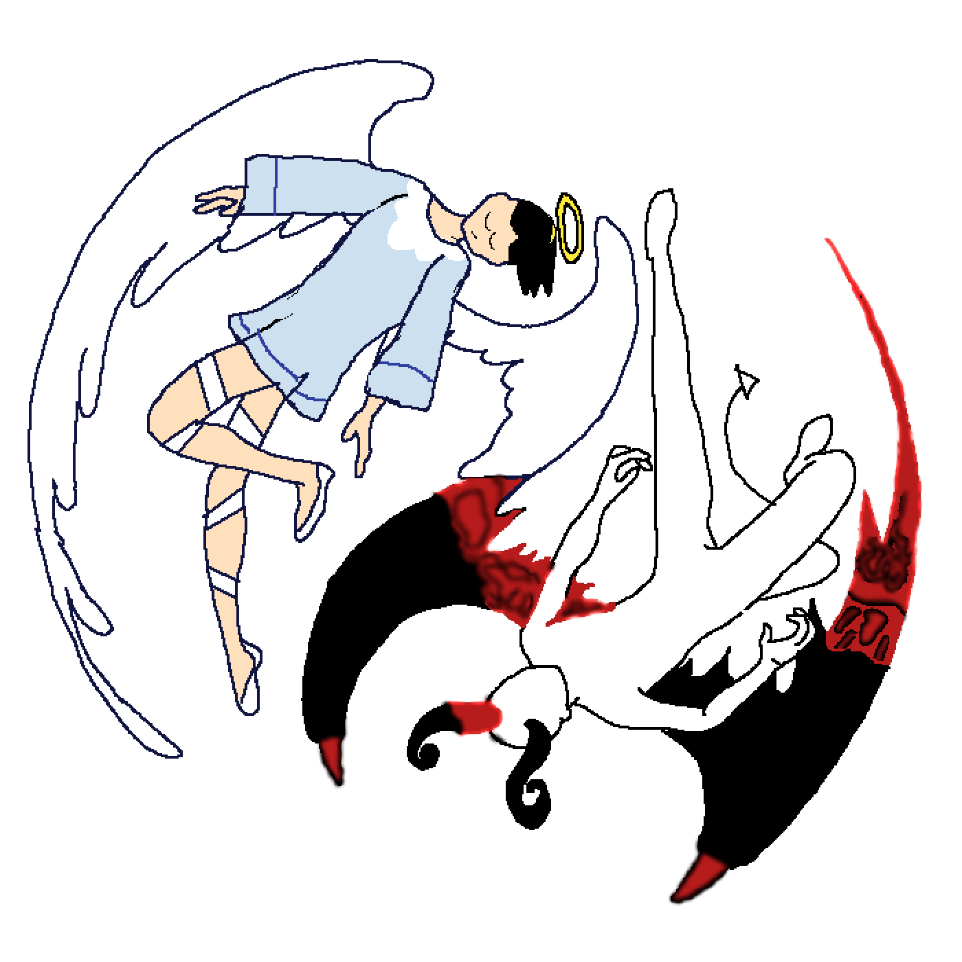 Pixilart Angel And Devil By Phamah