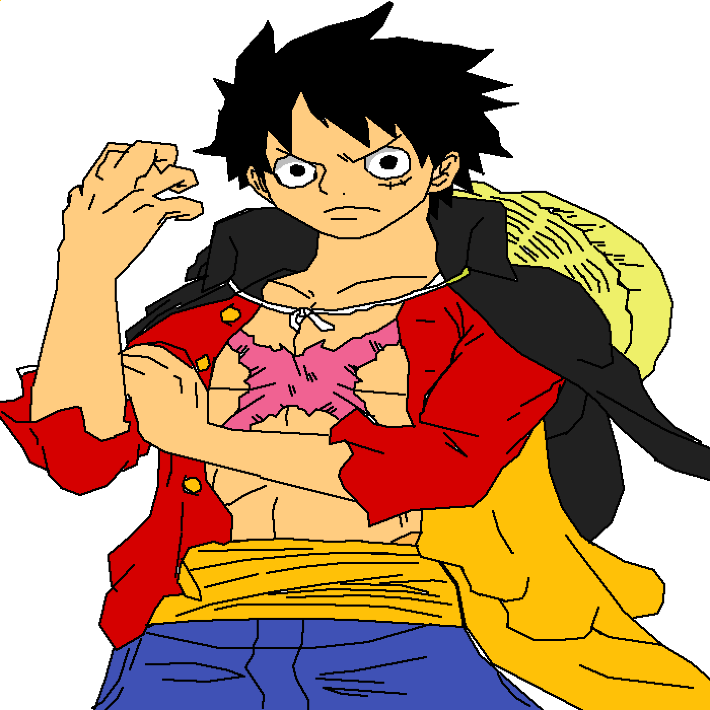 Pixilart - Monkey D.Luffy Base by Tbonethegreat