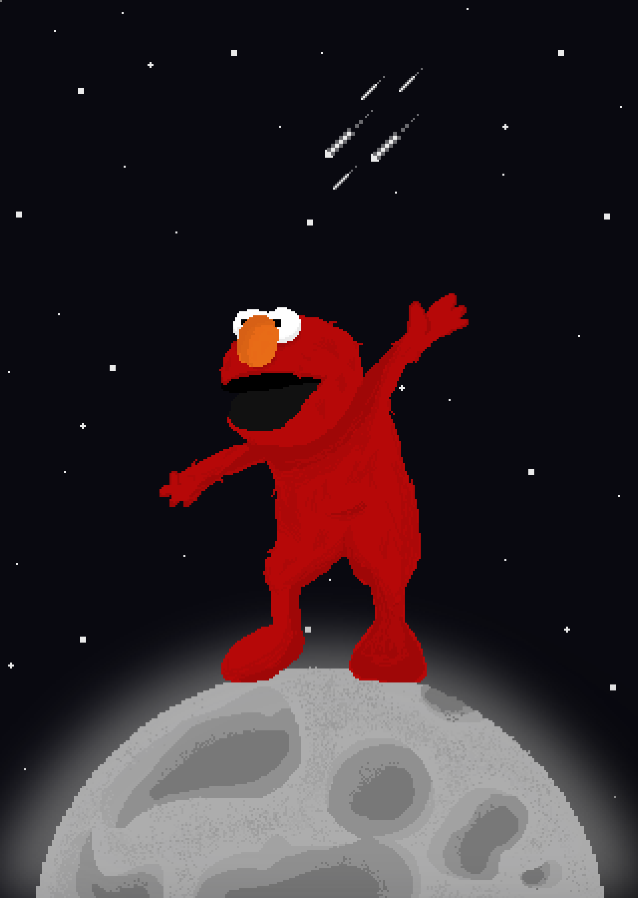 Pixilart - Elmo and Moon by NotKronos