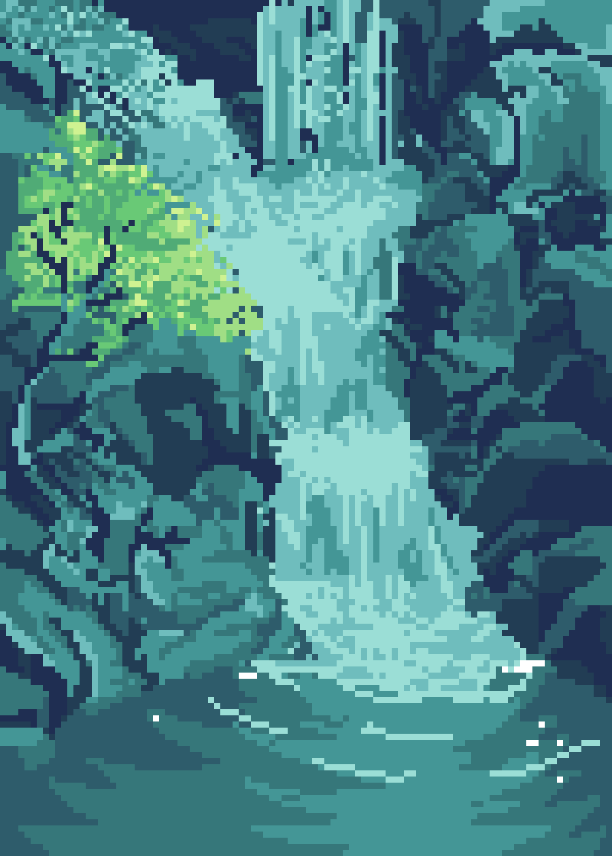 Pixilart - Waterfall by ChaseMakesArt