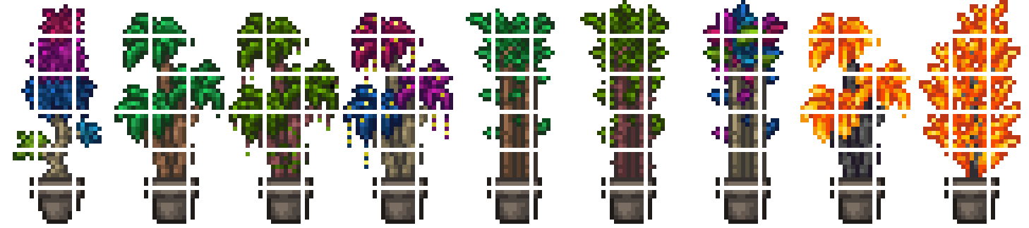 Pixilart - Terraria Tile ID #548 | Potted Trees (2) by tSpritesheeter