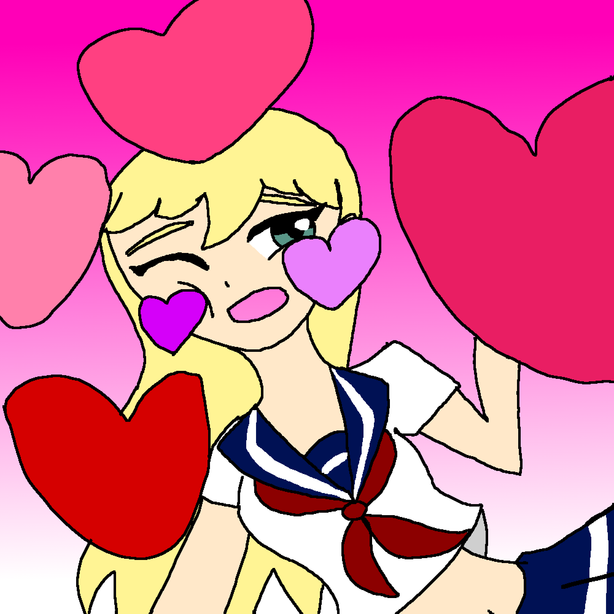 Pixilart - Waifu with Hearts by JuliaWolfyz