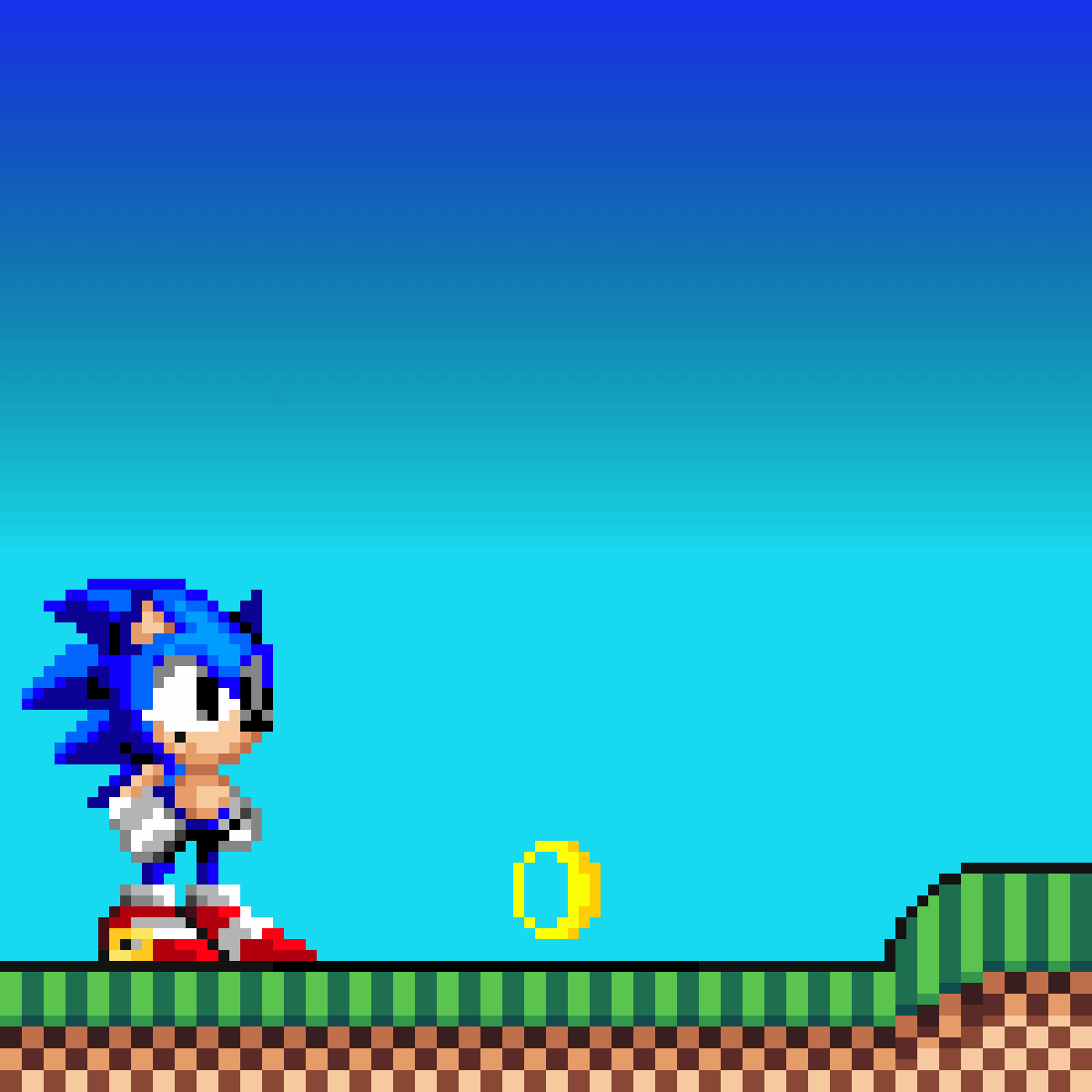 Pixilart - Sonic the hedgehog pixel art green hills by fnf-bf-123