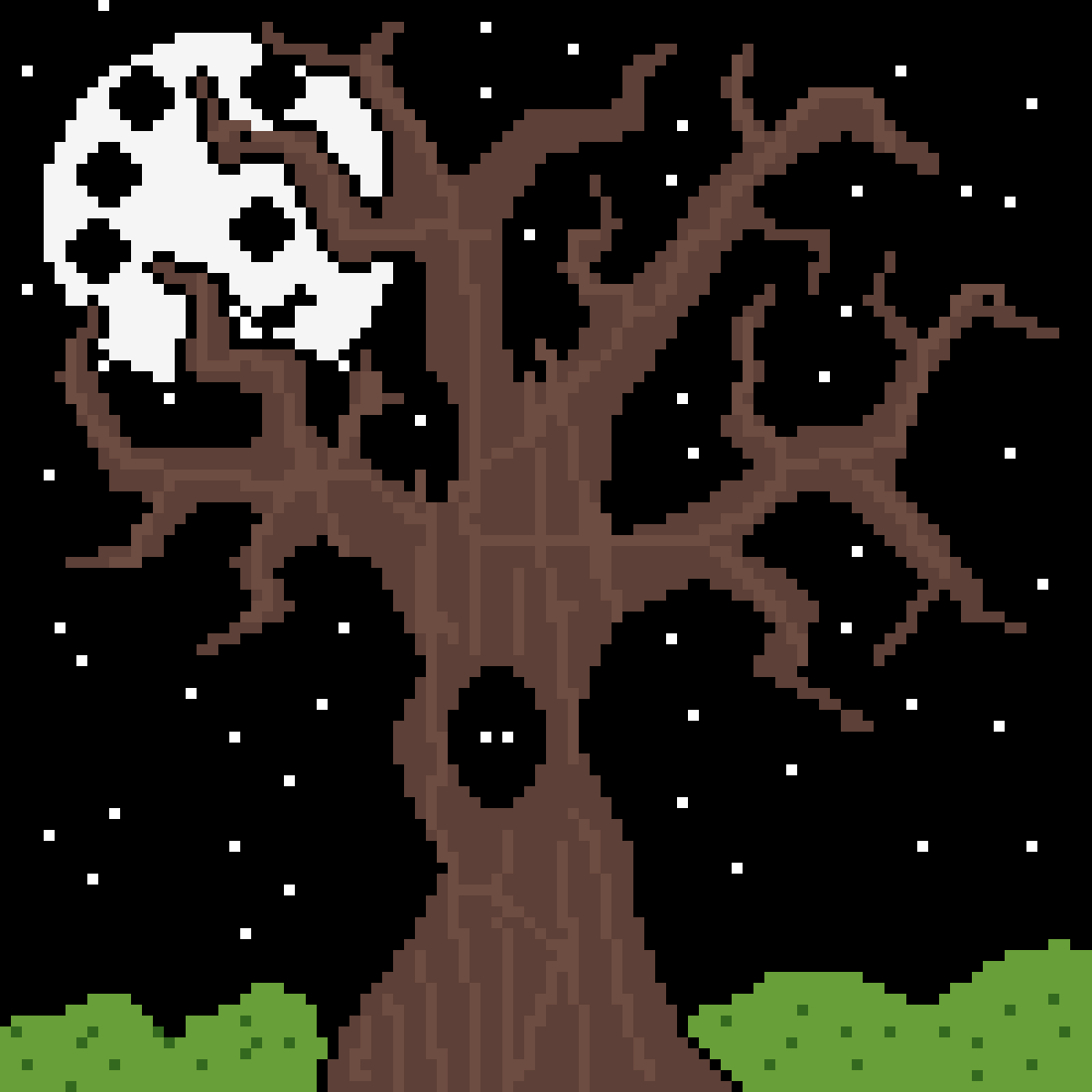 Pixilart - Nighttime tree drawing by galaxydxz