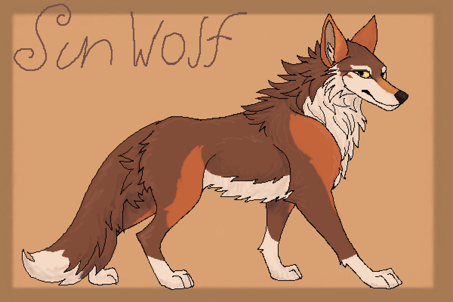 Pixilart - Full body sun wolf by FelineTex