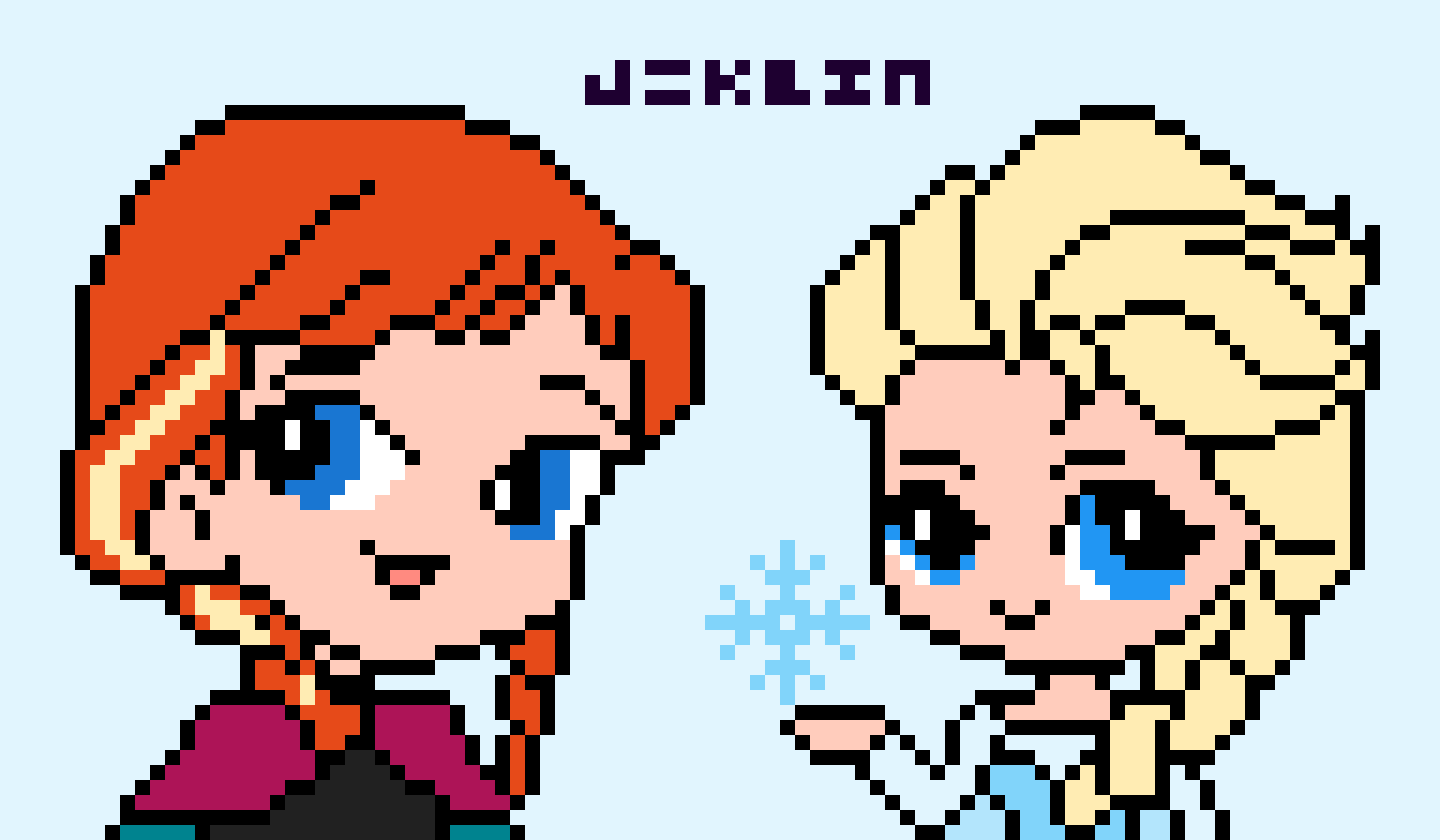 Pixilart - Cute Elsa and Anna by Jeklin