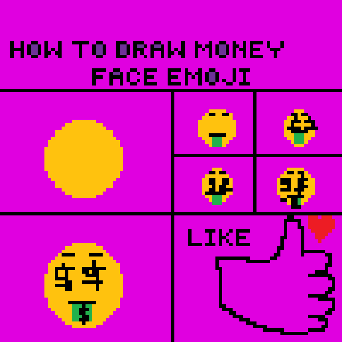 Pixilart - How to draw money face emoji🤑 by SuperPoppyFox