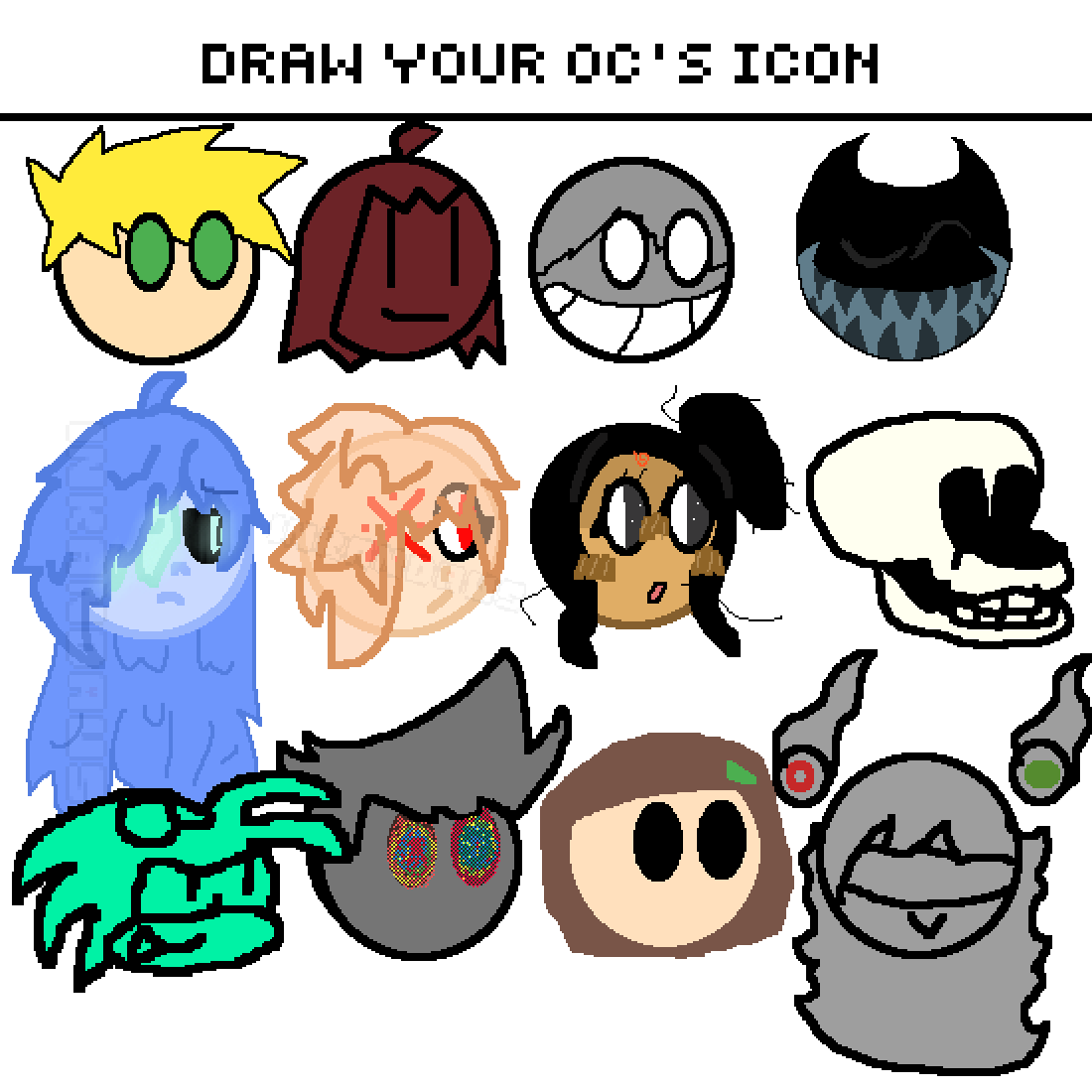 Pixilart - Oc icons by draconiking