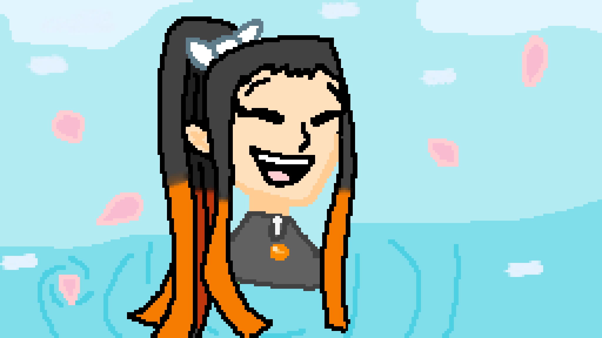 Pixilart - Nezuko in water by Wrenlet