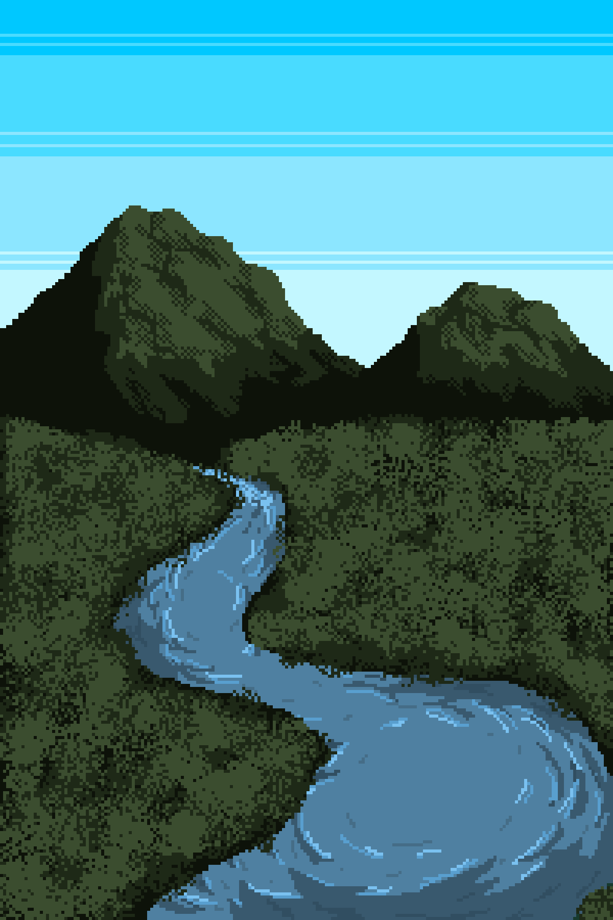 Pixilart - Creek and Mountains by Kade-lin