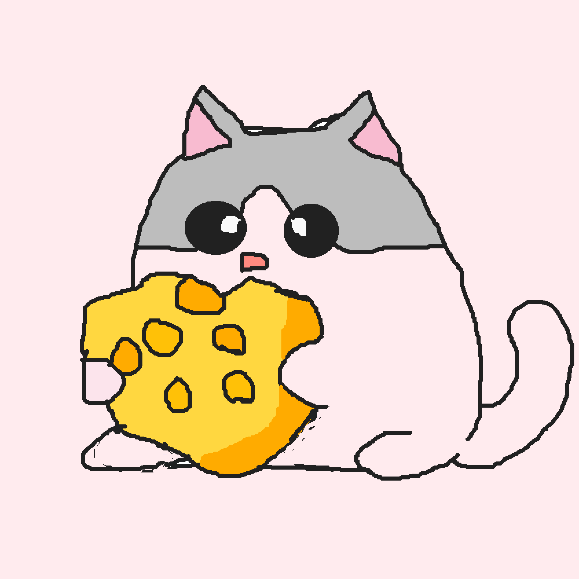 Pixilart - Cat with cheese by TacoCat-51