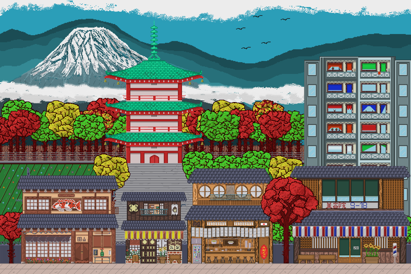 Pixilart - Japan City by Raitzu