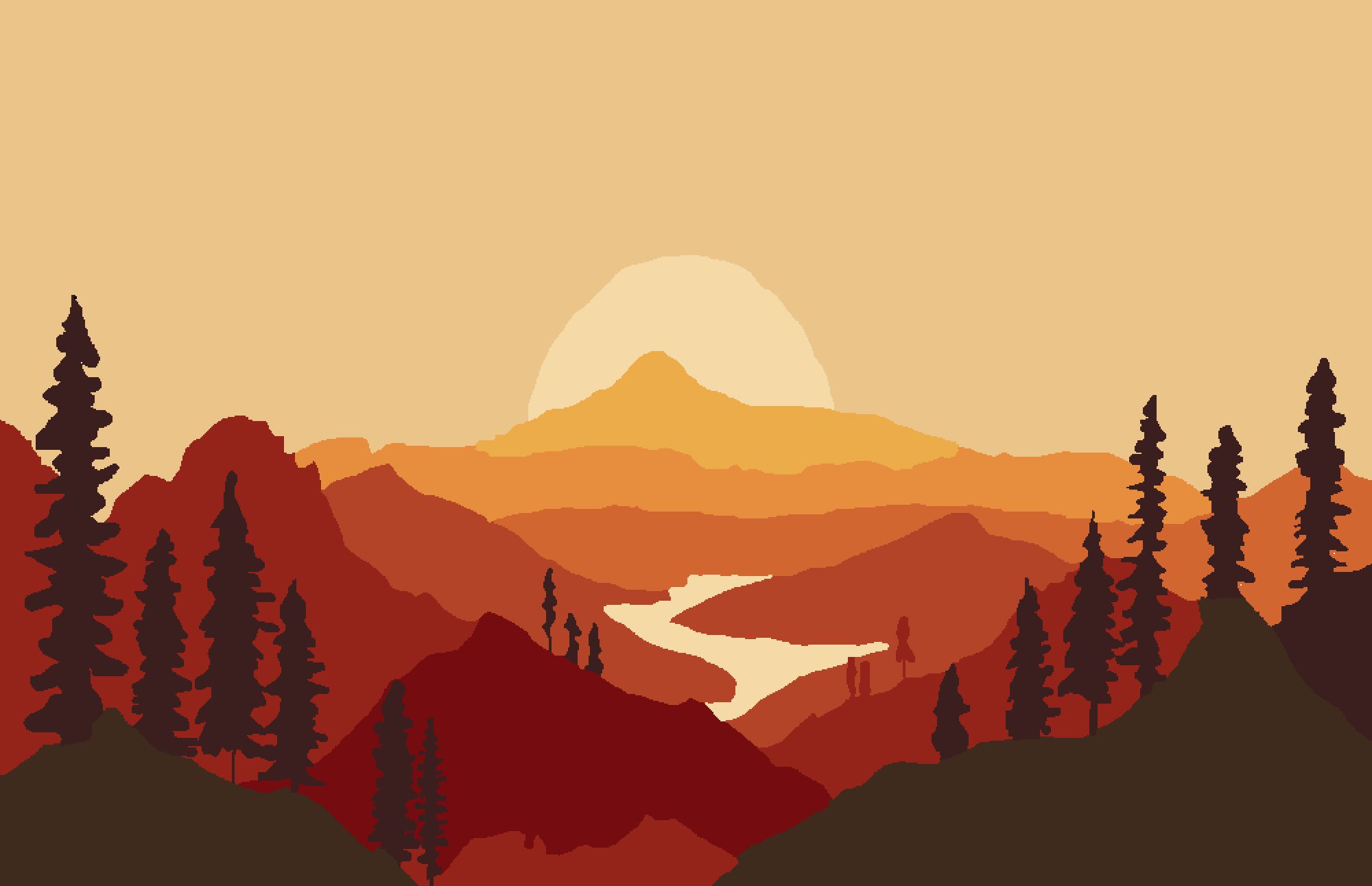 Pixilart - Sunset test by Pyrobyte