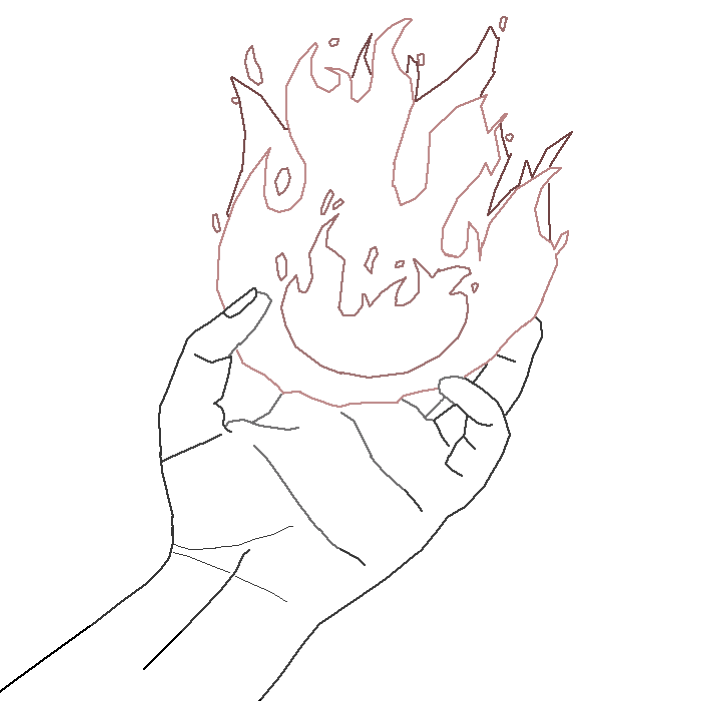 Pixilart - magic fire in a hand base by Pheonixspirit01