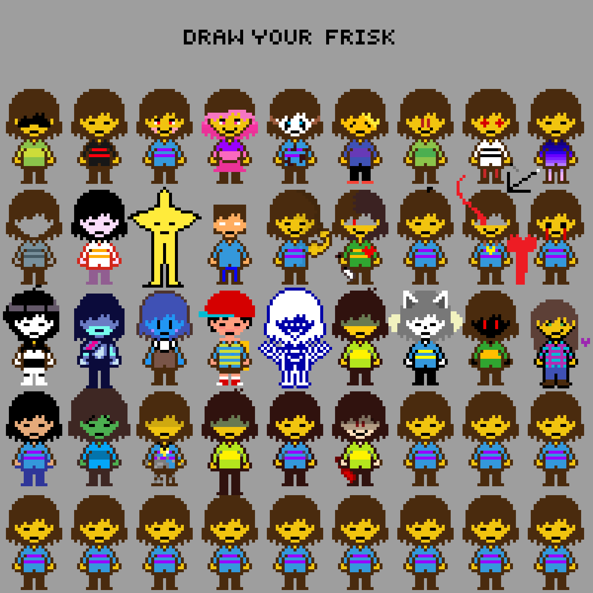 Pixilart - kfc kris, frisk, chara by sans-is-cool34