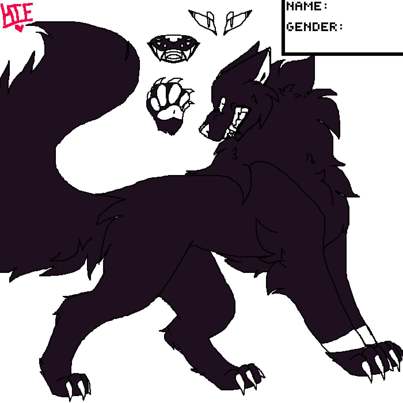 Pixilart - Dire wolf base uncomplete by thatweirdweeb