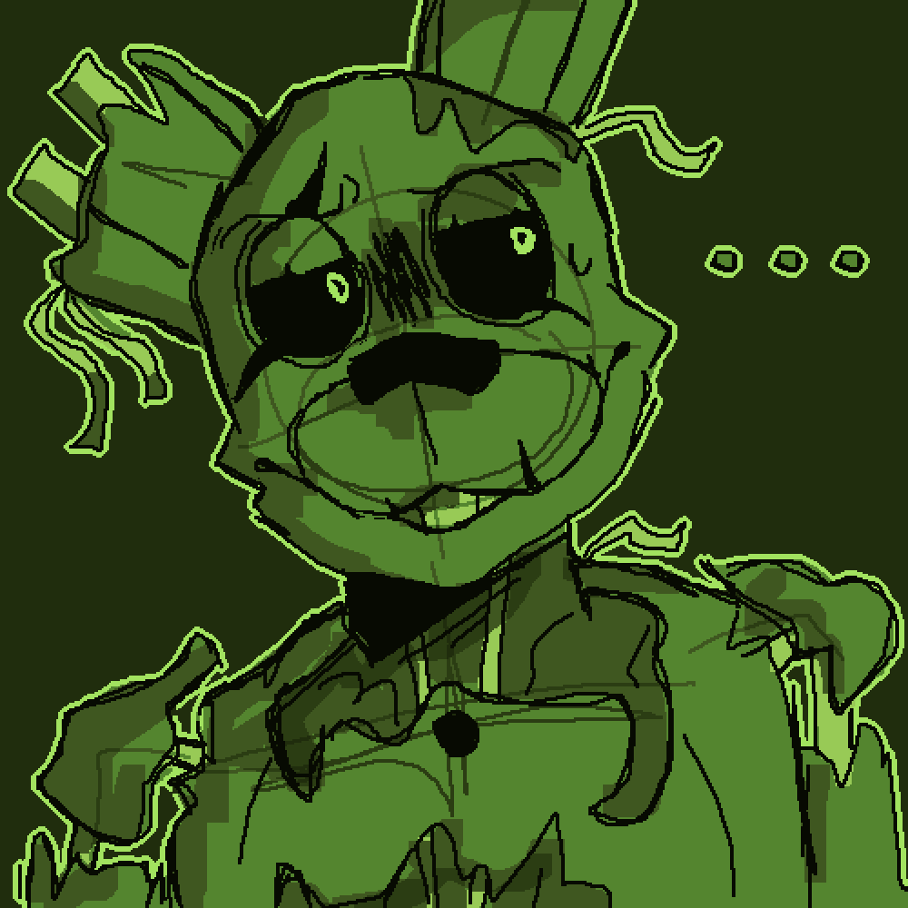 Pixilart - Springtrap doodle (now in green) by razzfurrytea