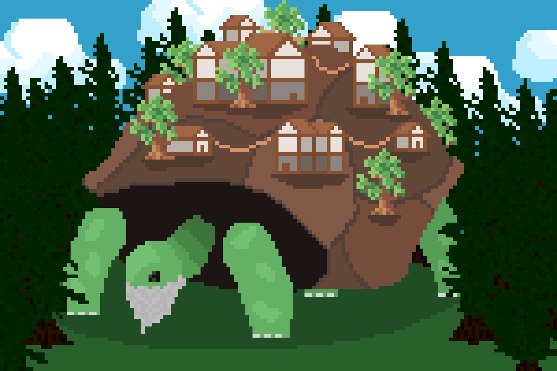 Pixilart - turtle city by Muilenta